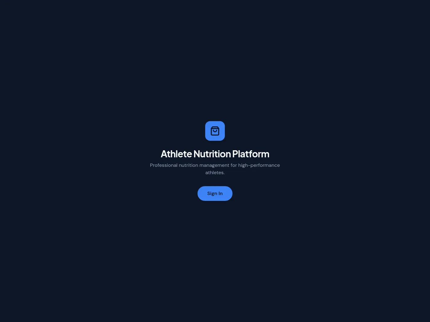 Athlete Nutrition Platform