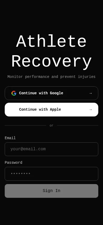 Athlete Recovery Monitor