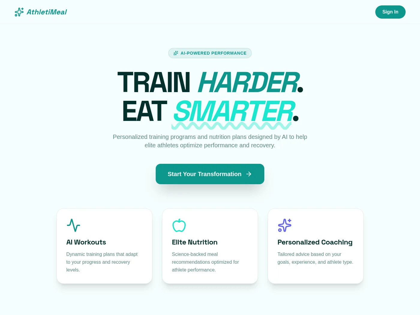 Athlete Meal Trainer
