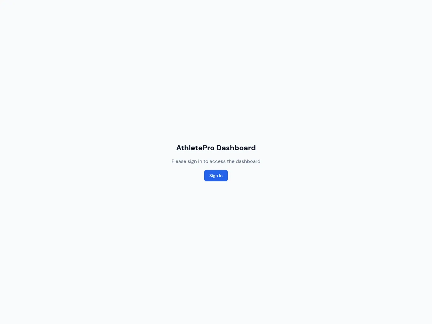 AthletePro Dashboard