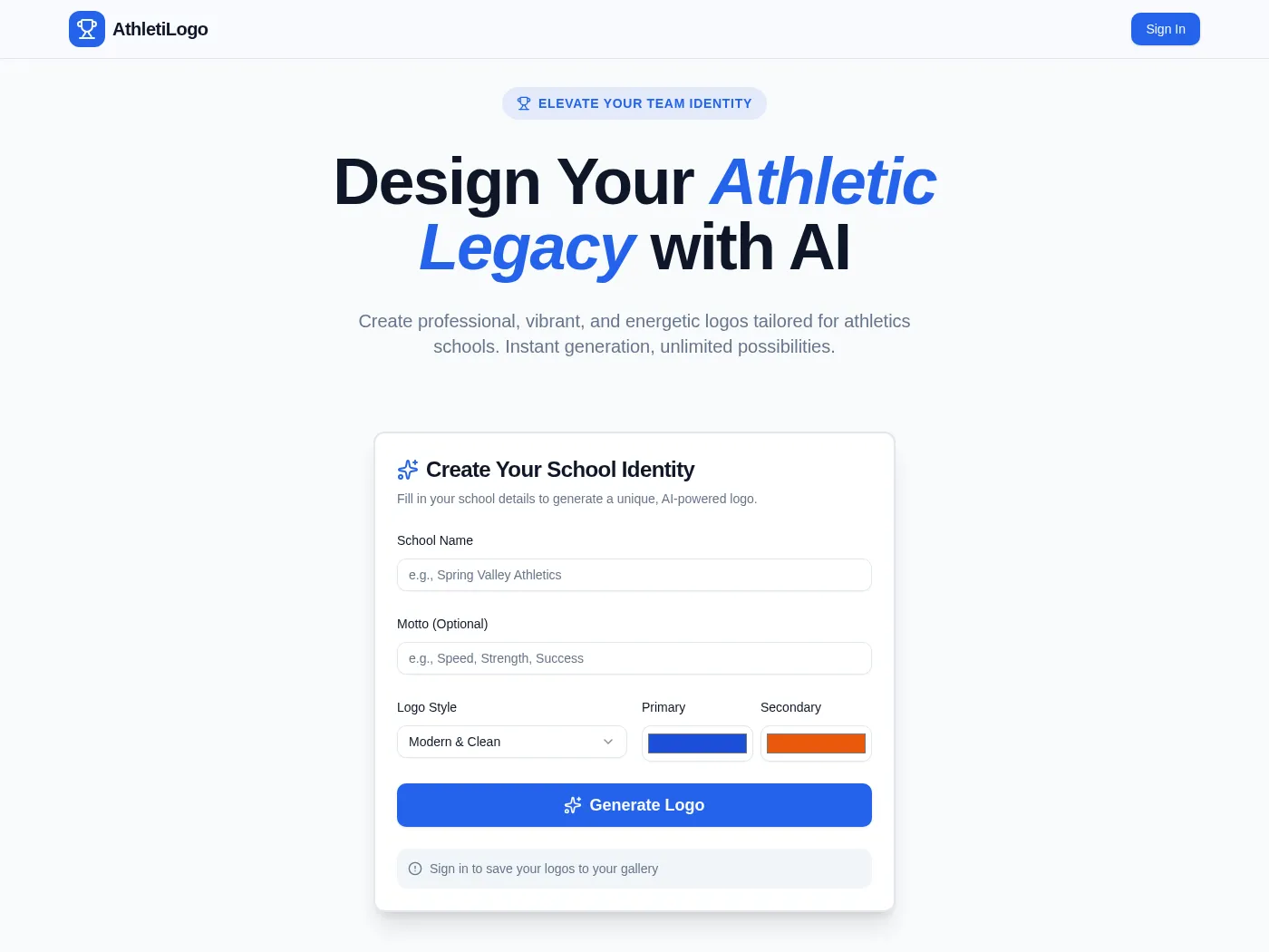 AthletiSchool Logo Designer
