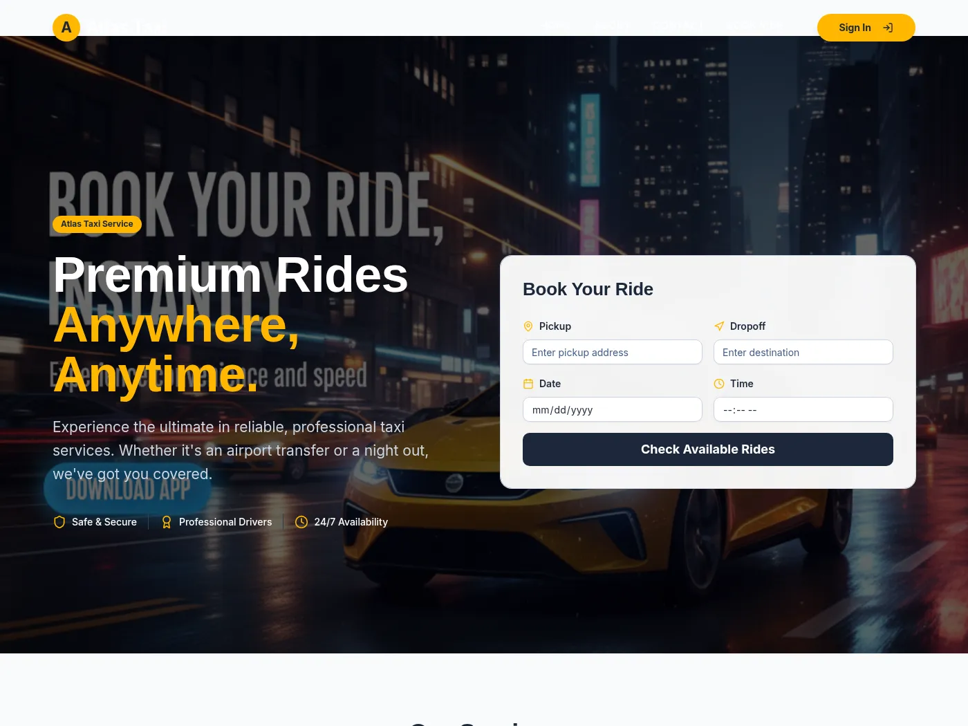 Atlas Taxi Booking Site