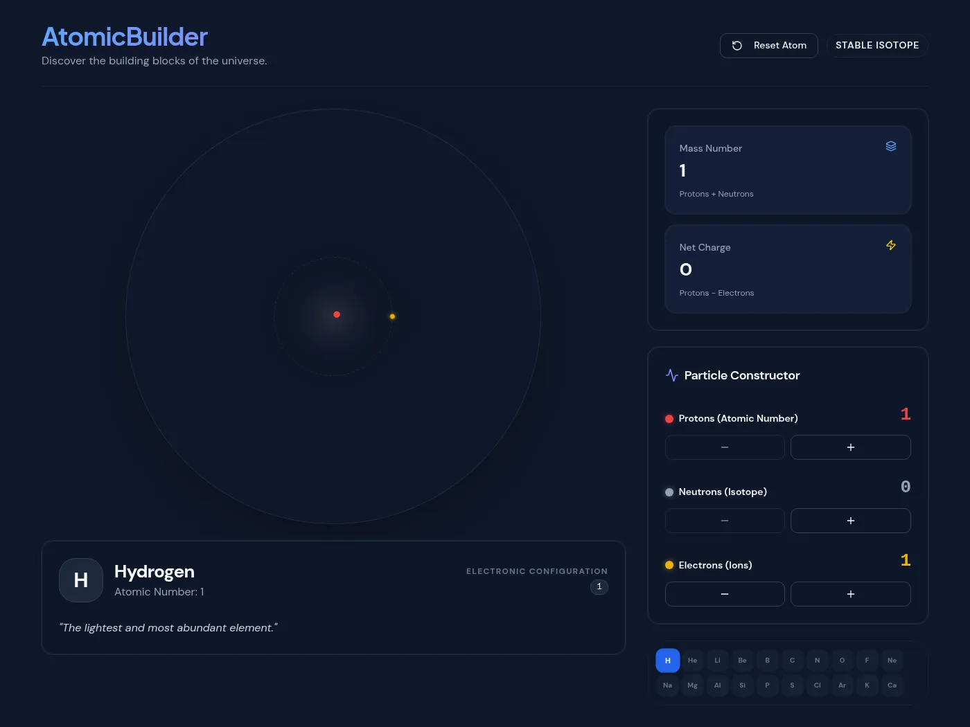 AtomicBuilder Game