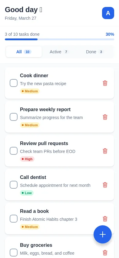 Atomic To-Do Mobile