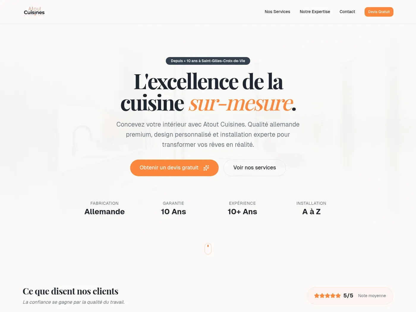 Atout Cuisines Landing