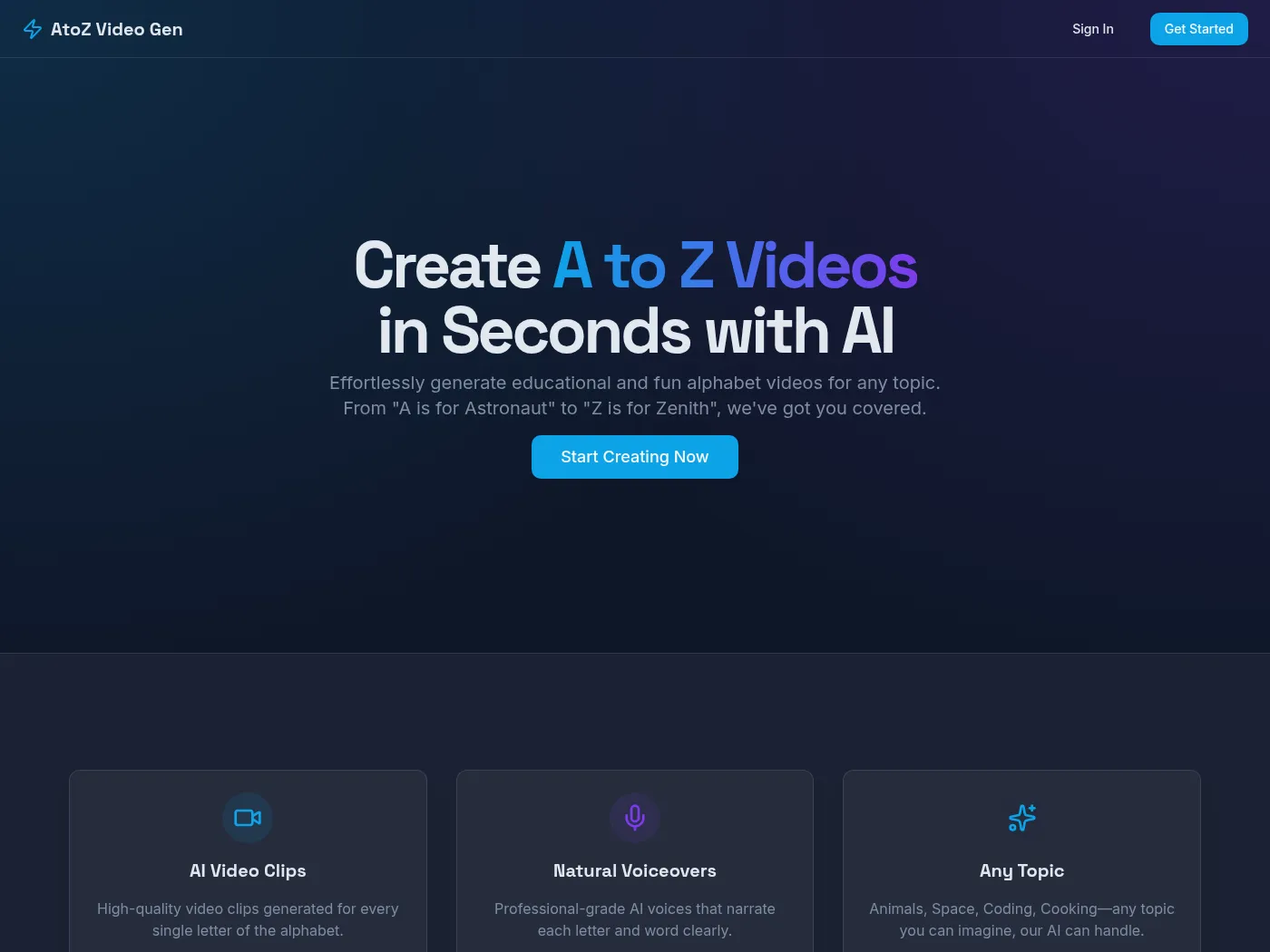 A to Z Video Generator