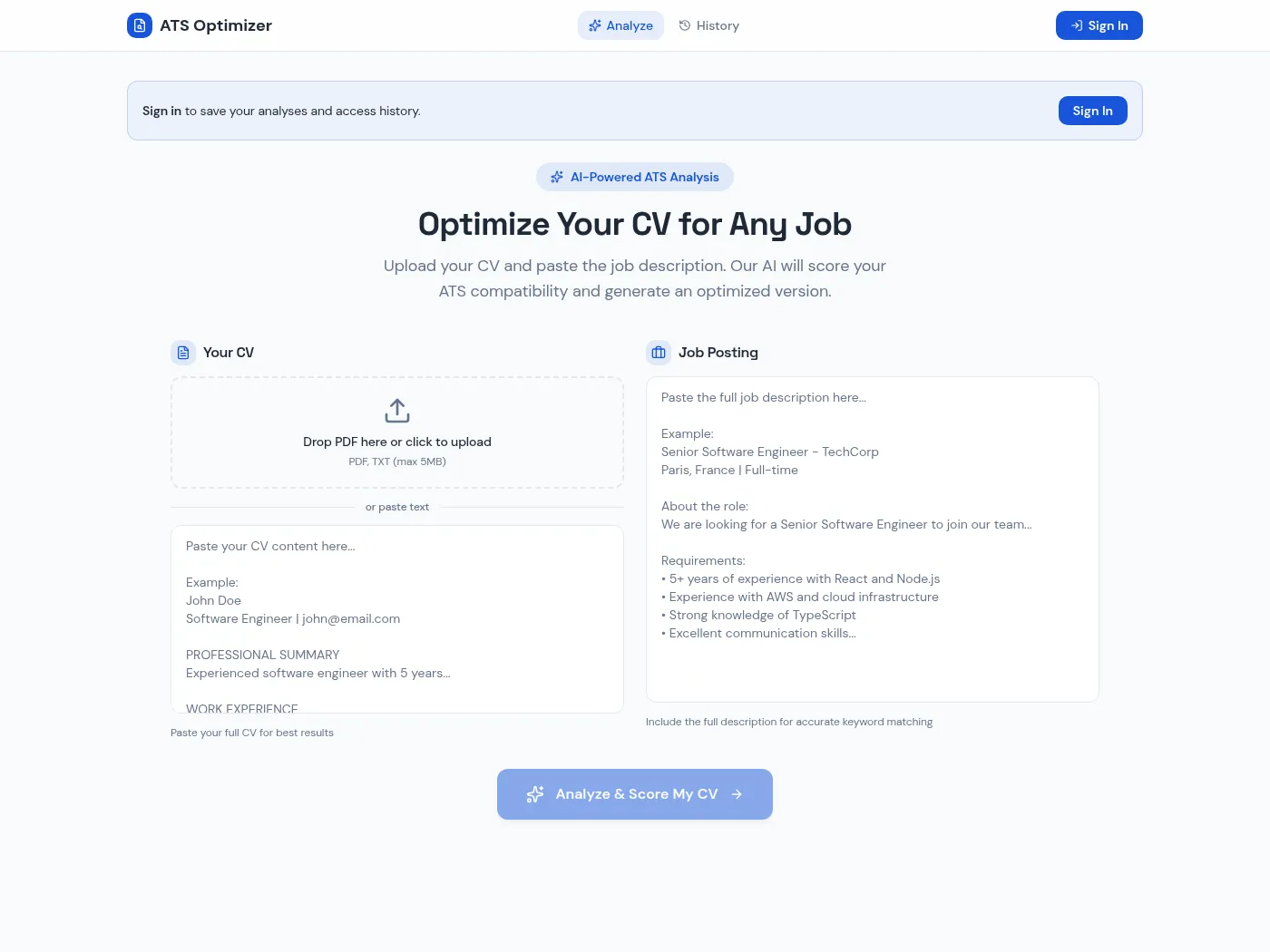 ATS CV Optimizer