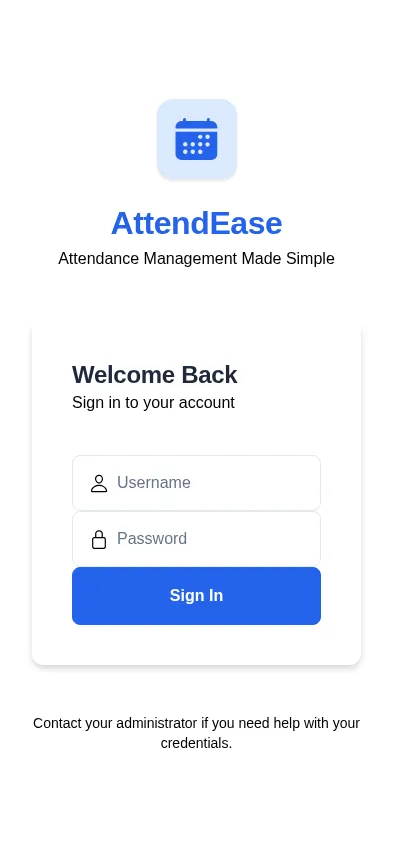 AttendEase Admin Portal