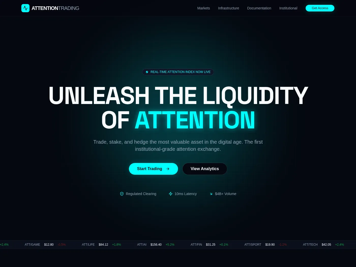 Attention Trading Landing