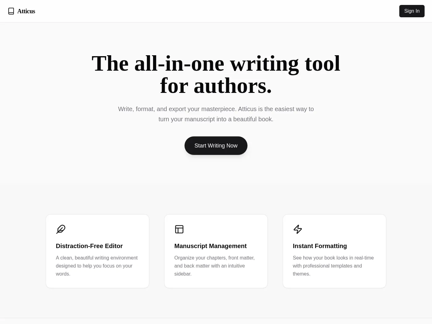 Atticus Writer Clone