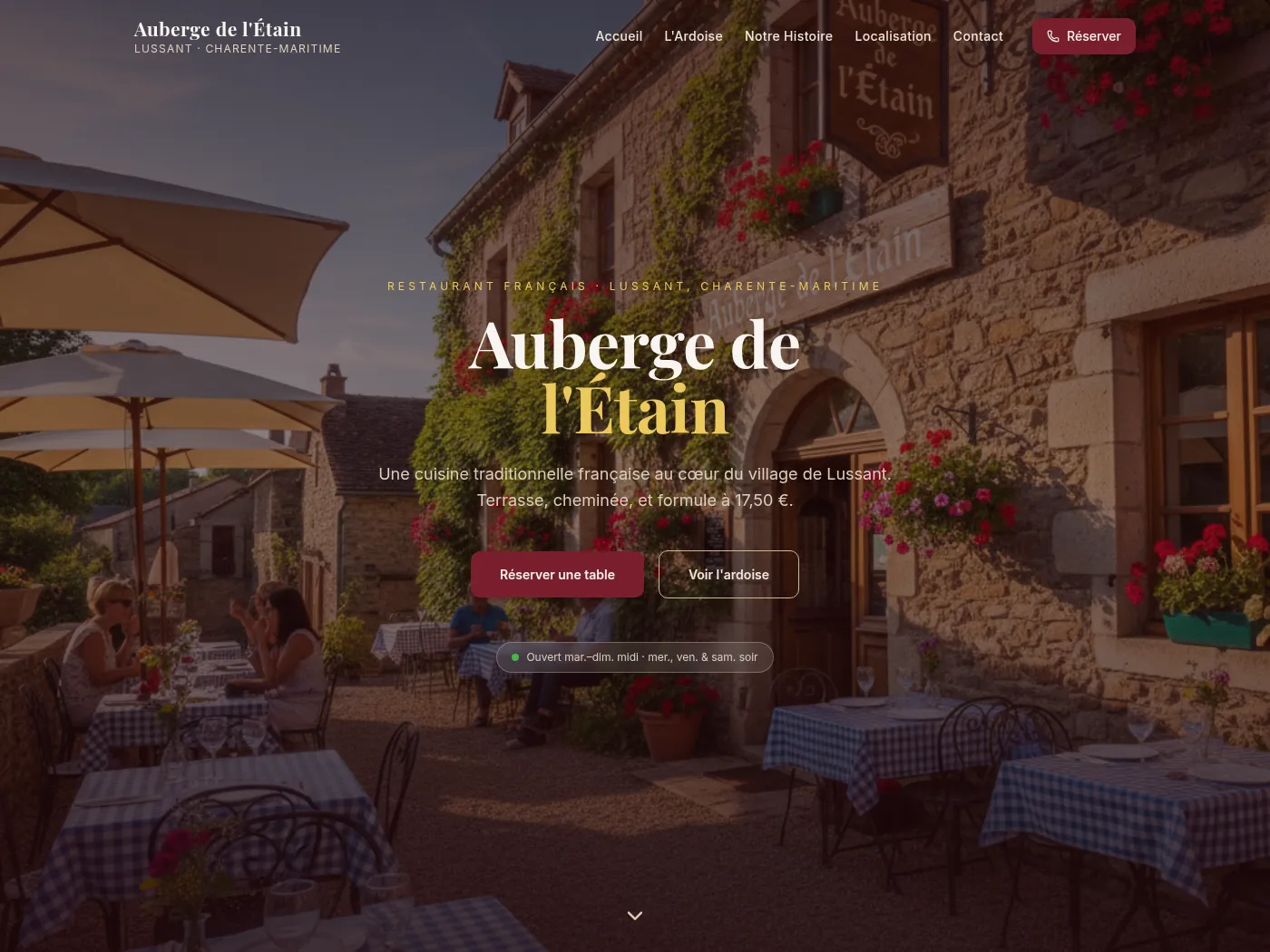 Auberge de l'Étain Site