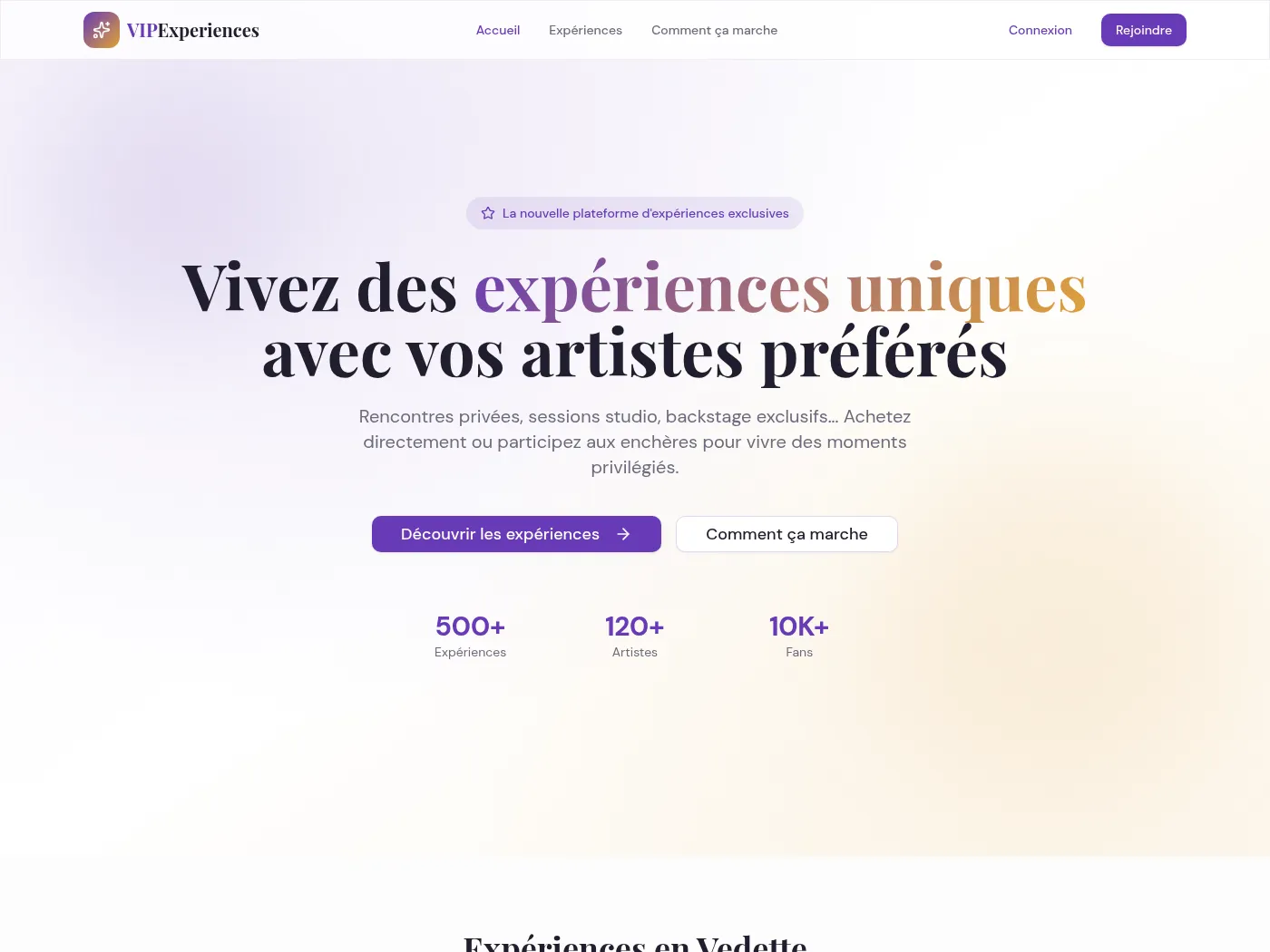 VIP Experience Marketplace