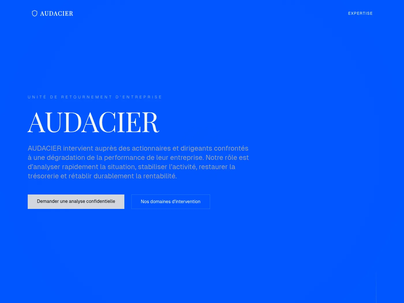 AUDACIER Strategic Turnaround Site