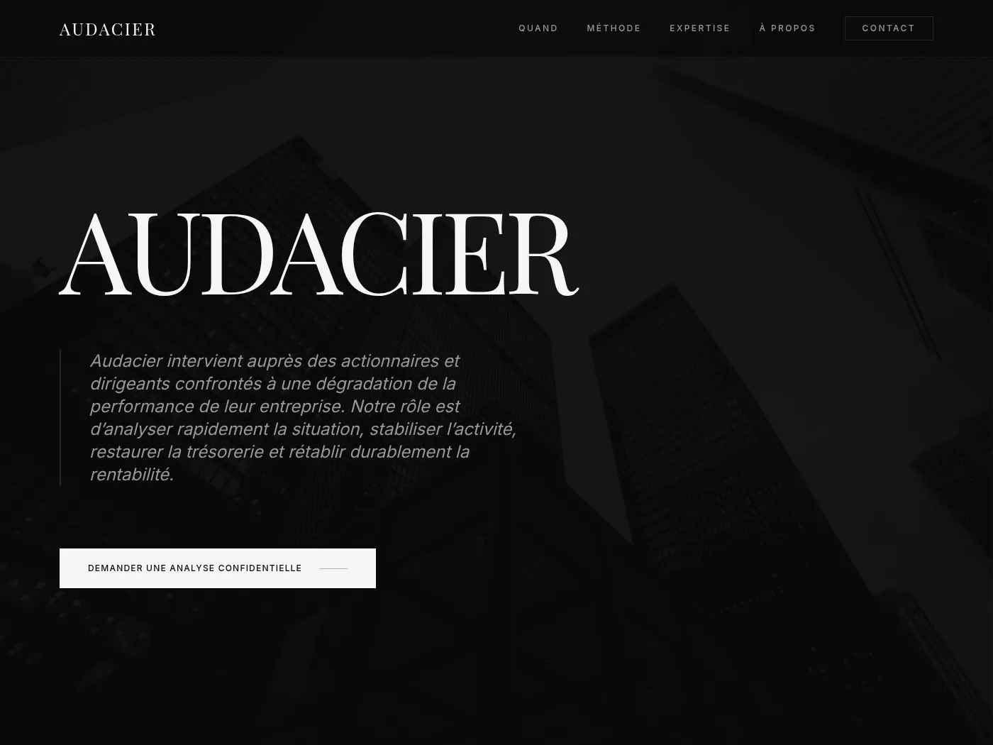 AUDACIER Institutional Site