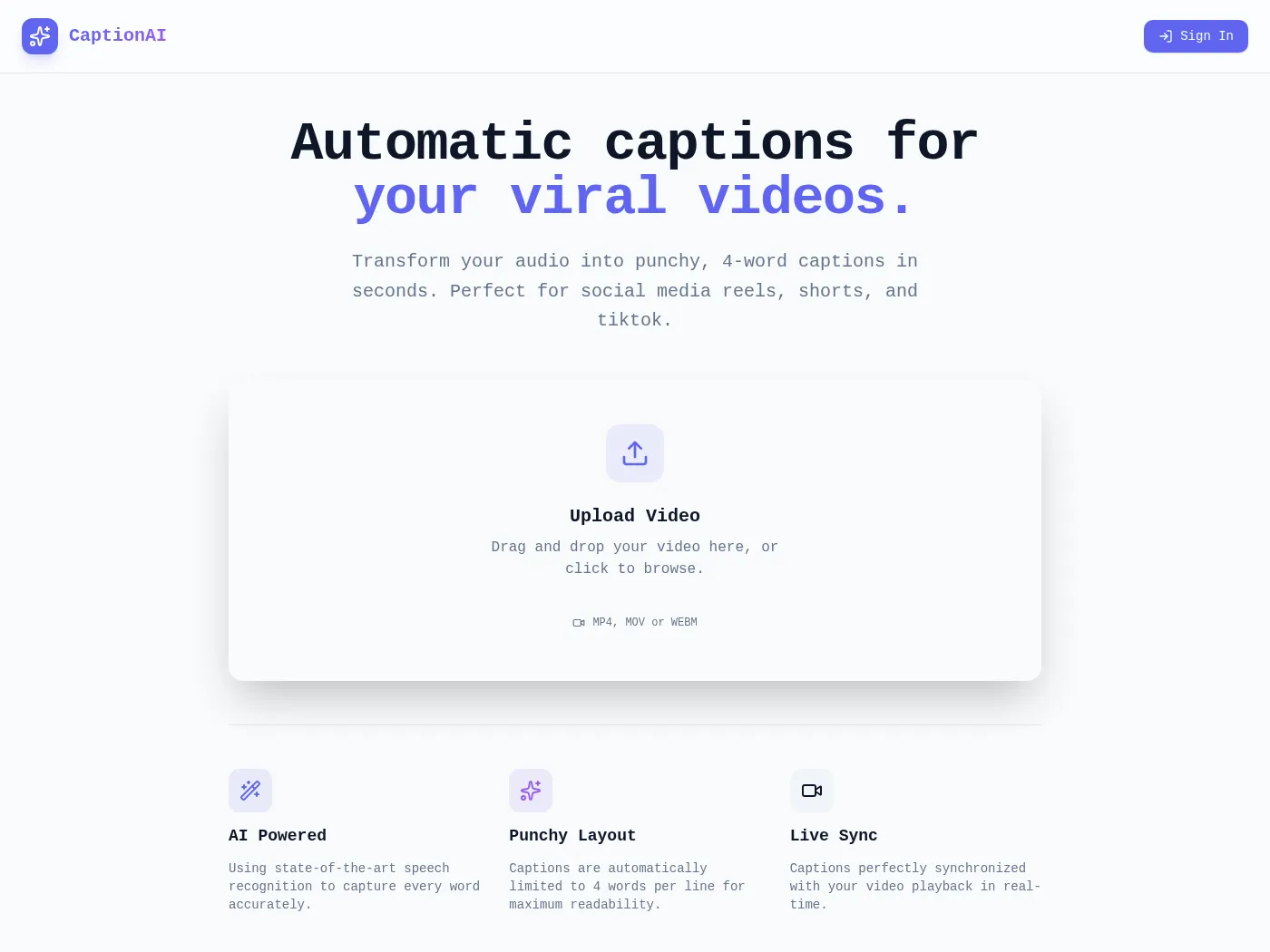 Audio-to-Caption Video Tool