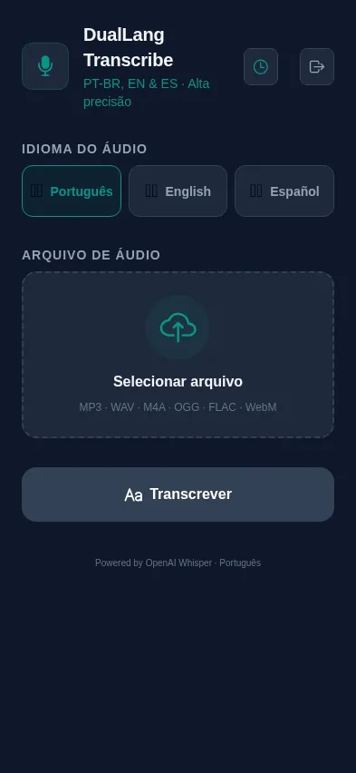 DualLang Transcribe App