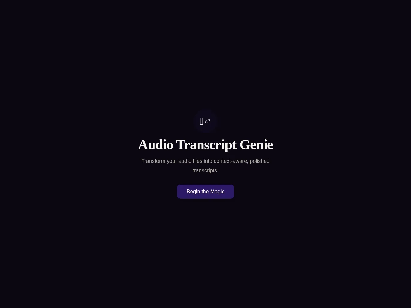 Audio Transcript Genie