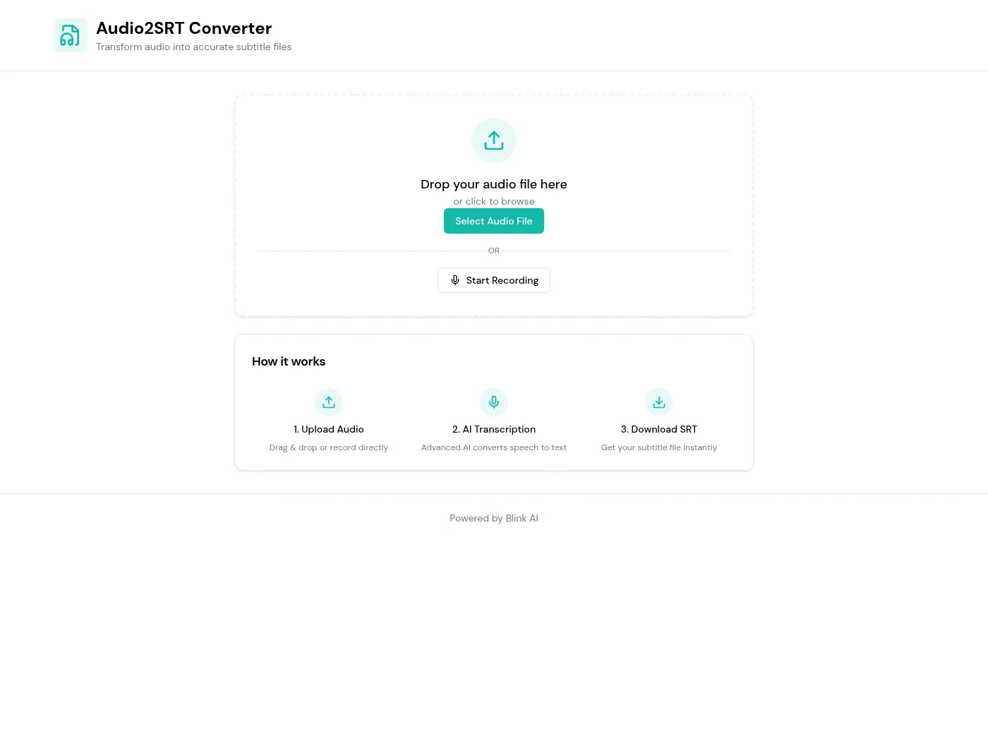 Audio2SRT Converter
