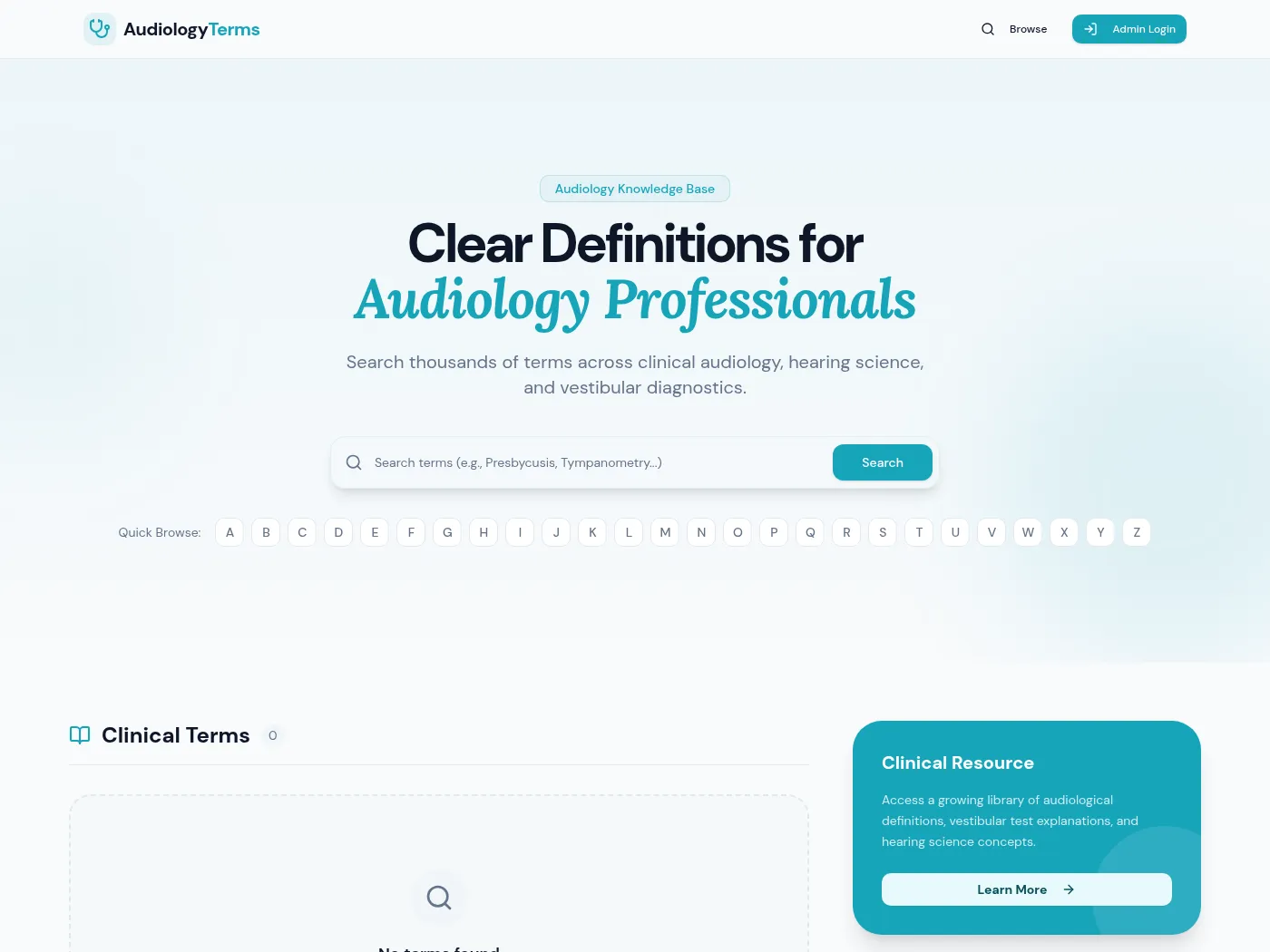 Audiology Terms Hub