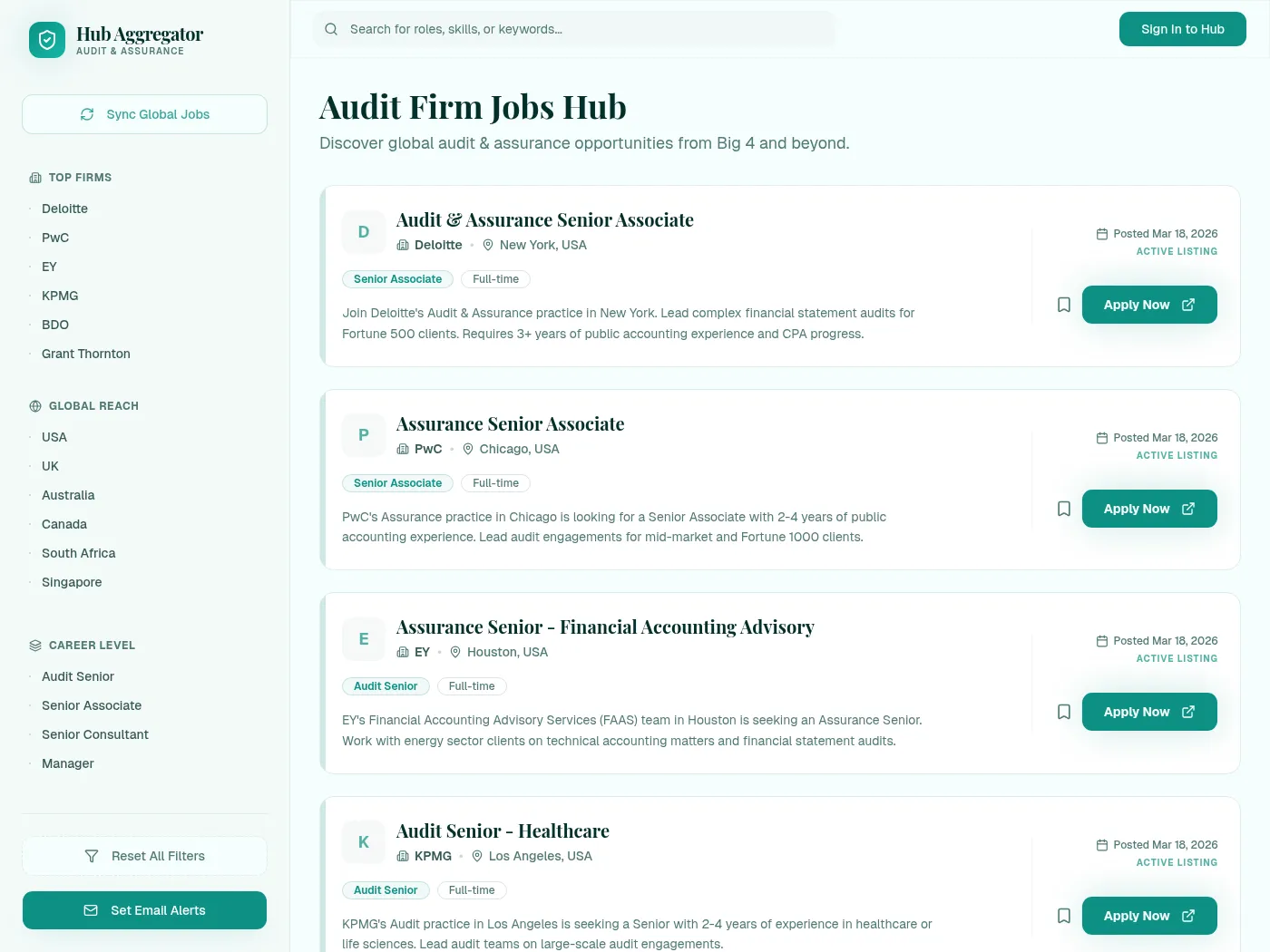 Audit Firm Jobs Hub