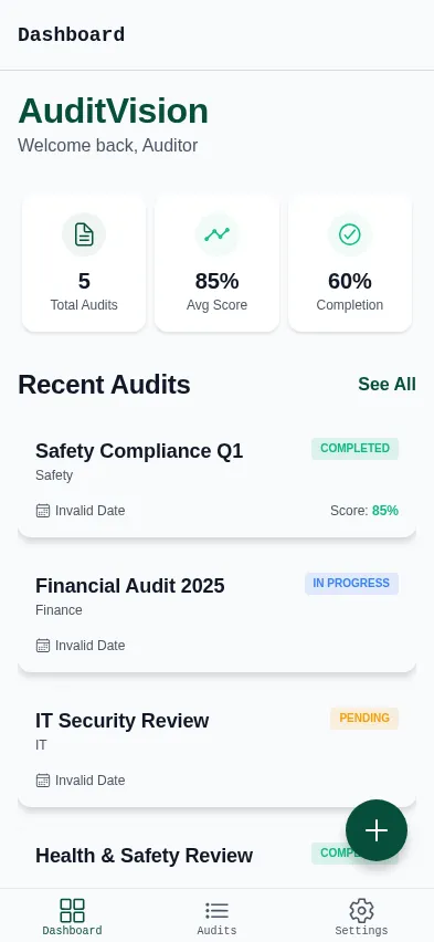 AuditVision Dashboard