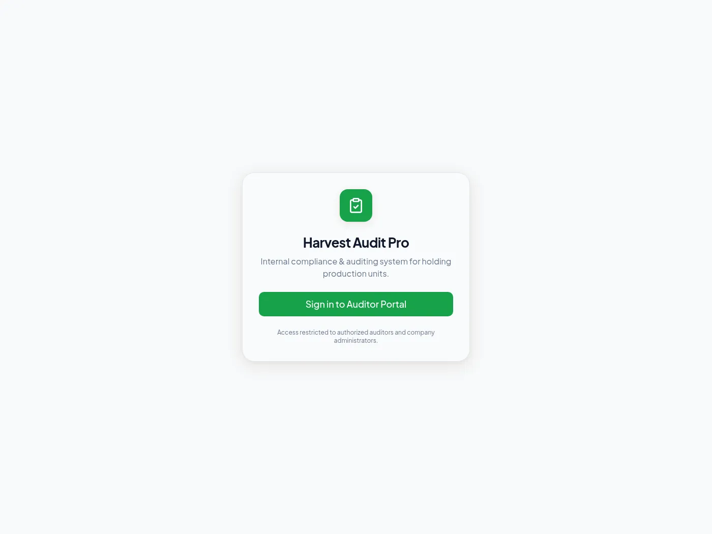 Harvest Audit Pro