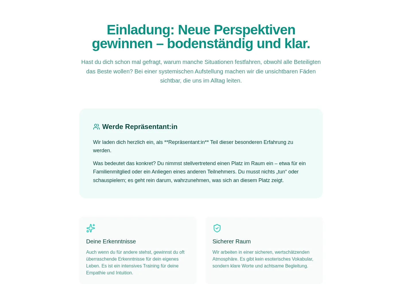 Einladung Aufstellungsseminar