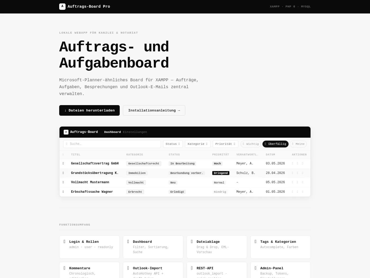 Auftrags-Board Pro