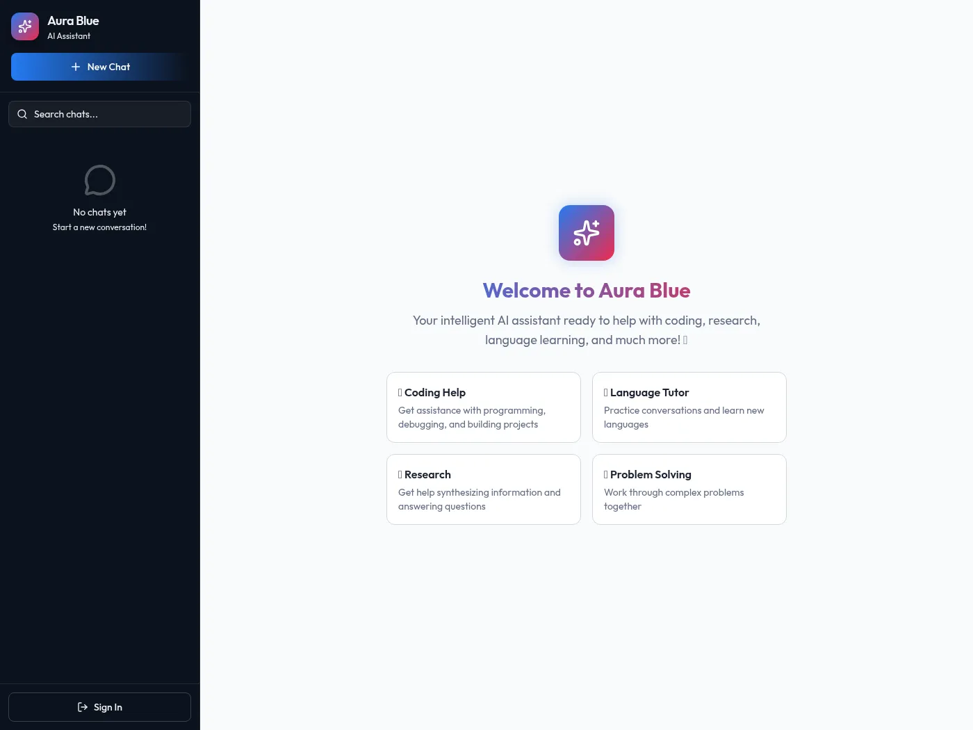 Aura Blue AI Assistant