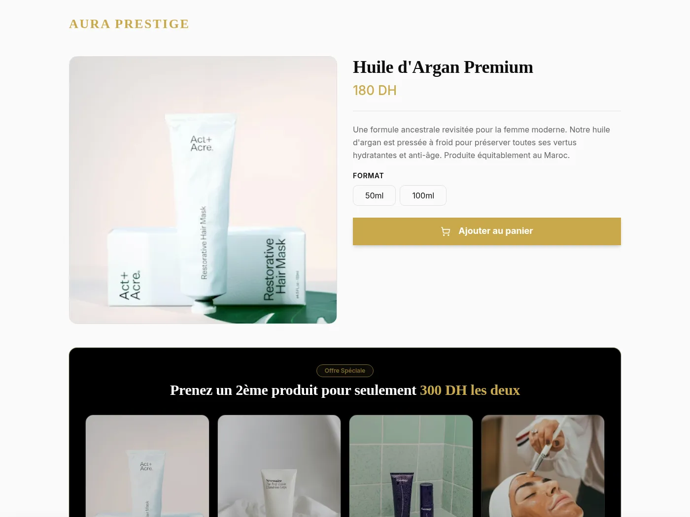 Aura Prestige Product Section