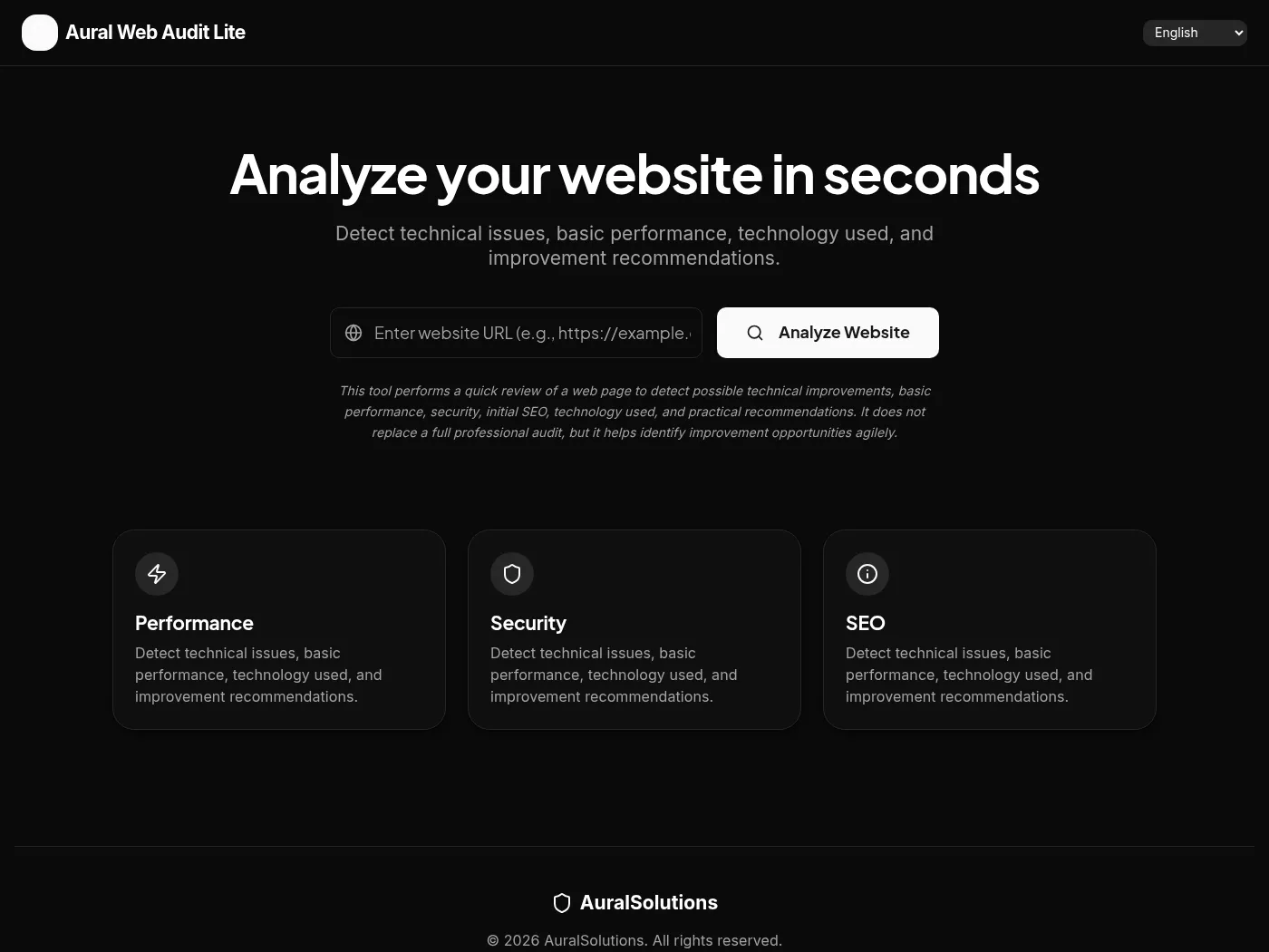 Aural Web Audit Lite