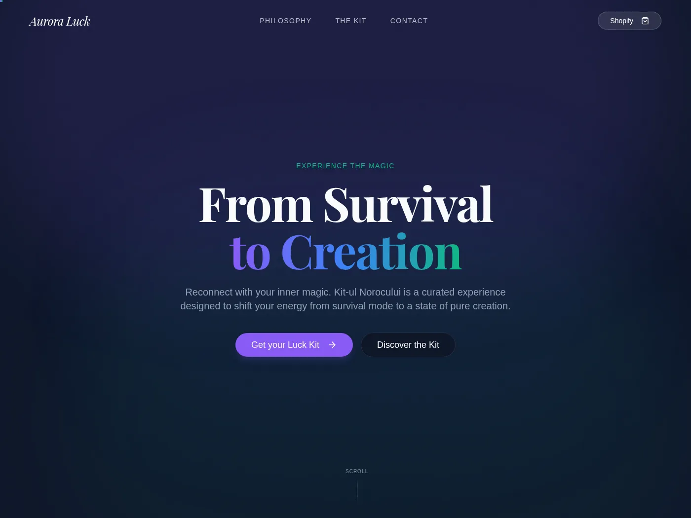 Aurora Luck Landing Page