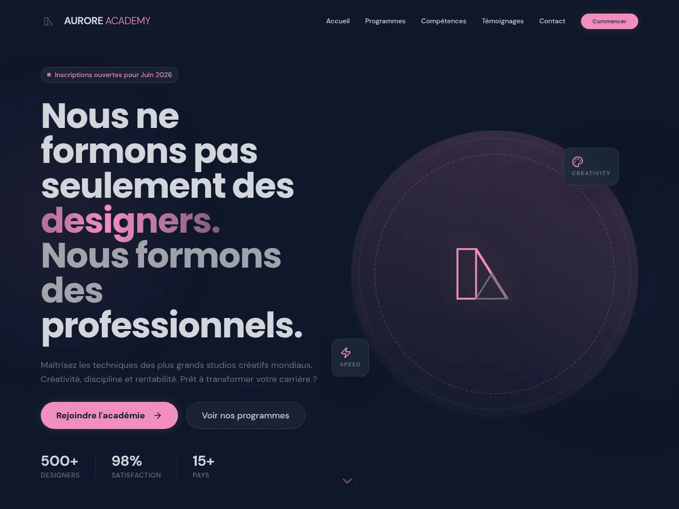 Aurore Academy Website