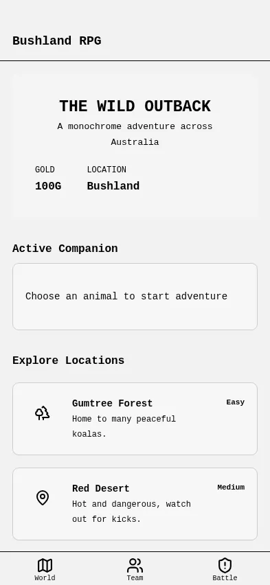Aussie Wildlife RPG