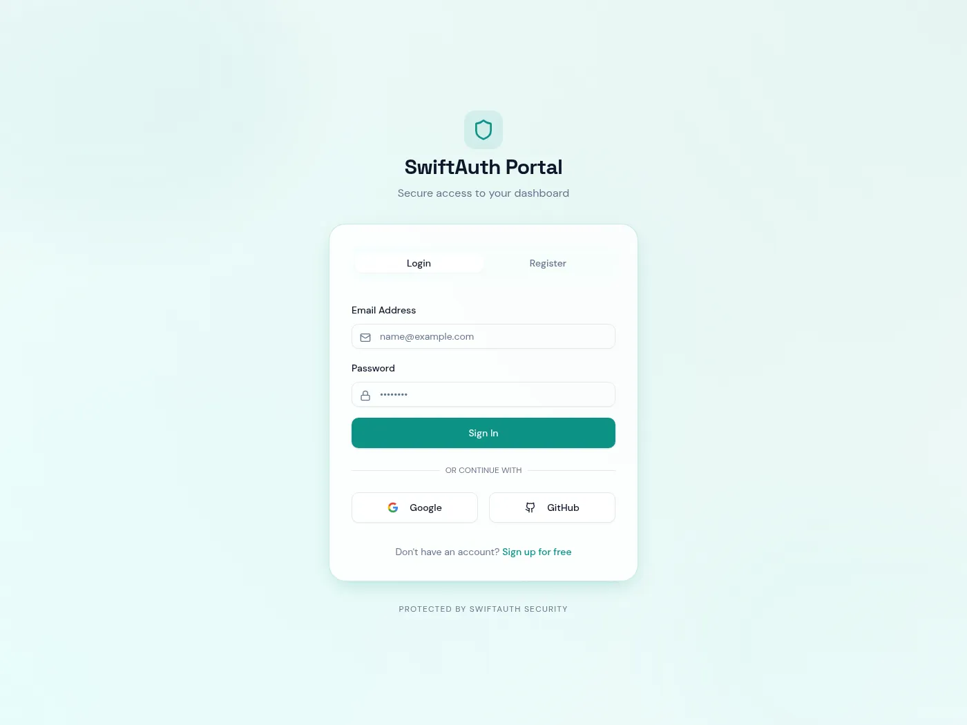 SwiftAuth Portal