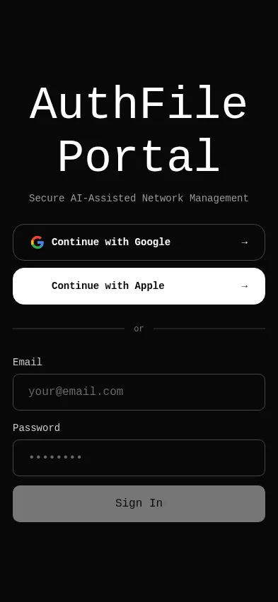 AuthFile Web Portal