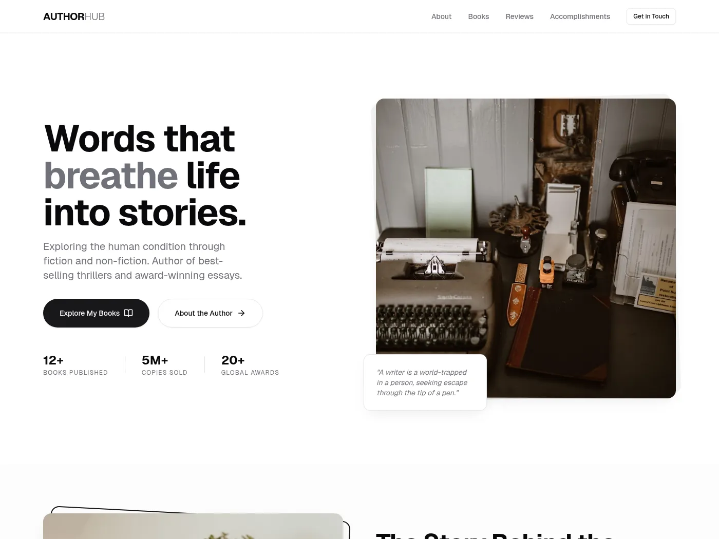 Author Portfolio Hub