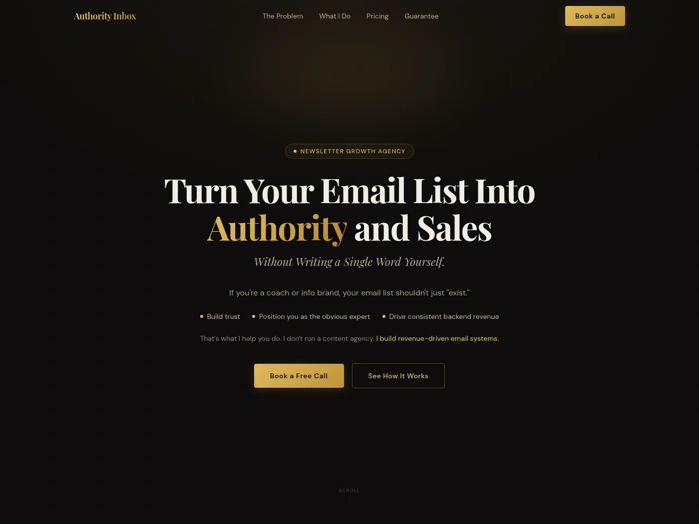 Authority Inbox Landing Page