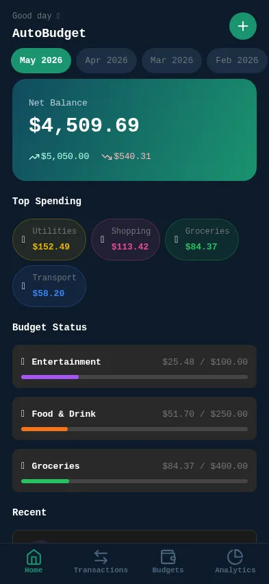 AutoBudget Tracker