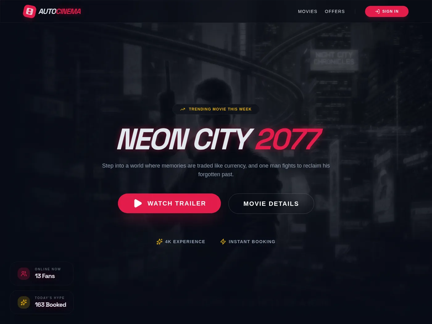 AutoCinema Booking
