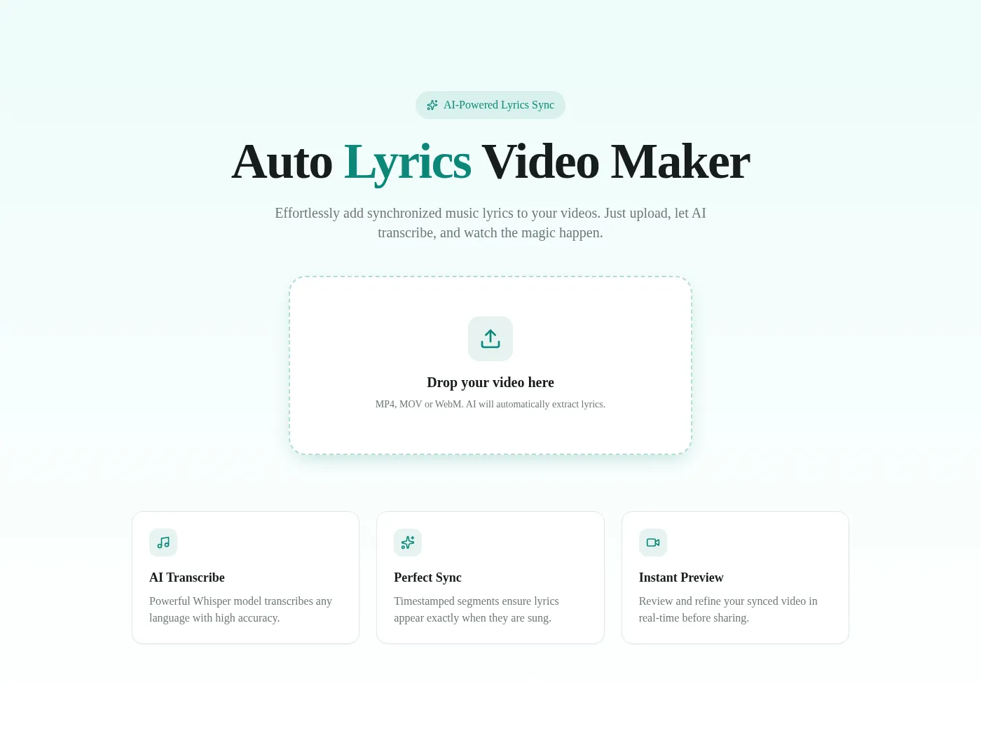 Auto Lyrics Video Maker
