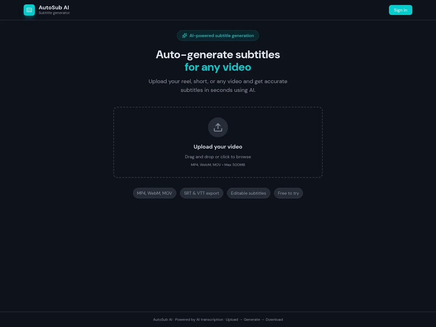 AutoSub AI Generator
