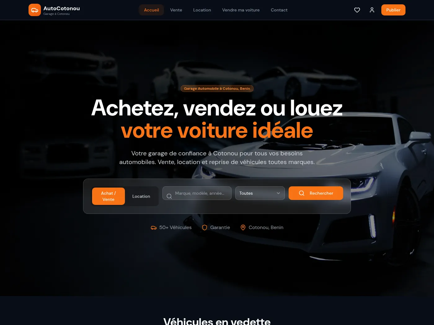 AutoCotonou Garage Web