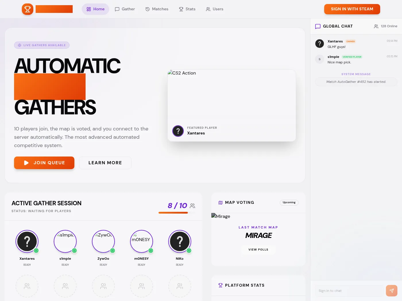 AutoGather Esports Platform