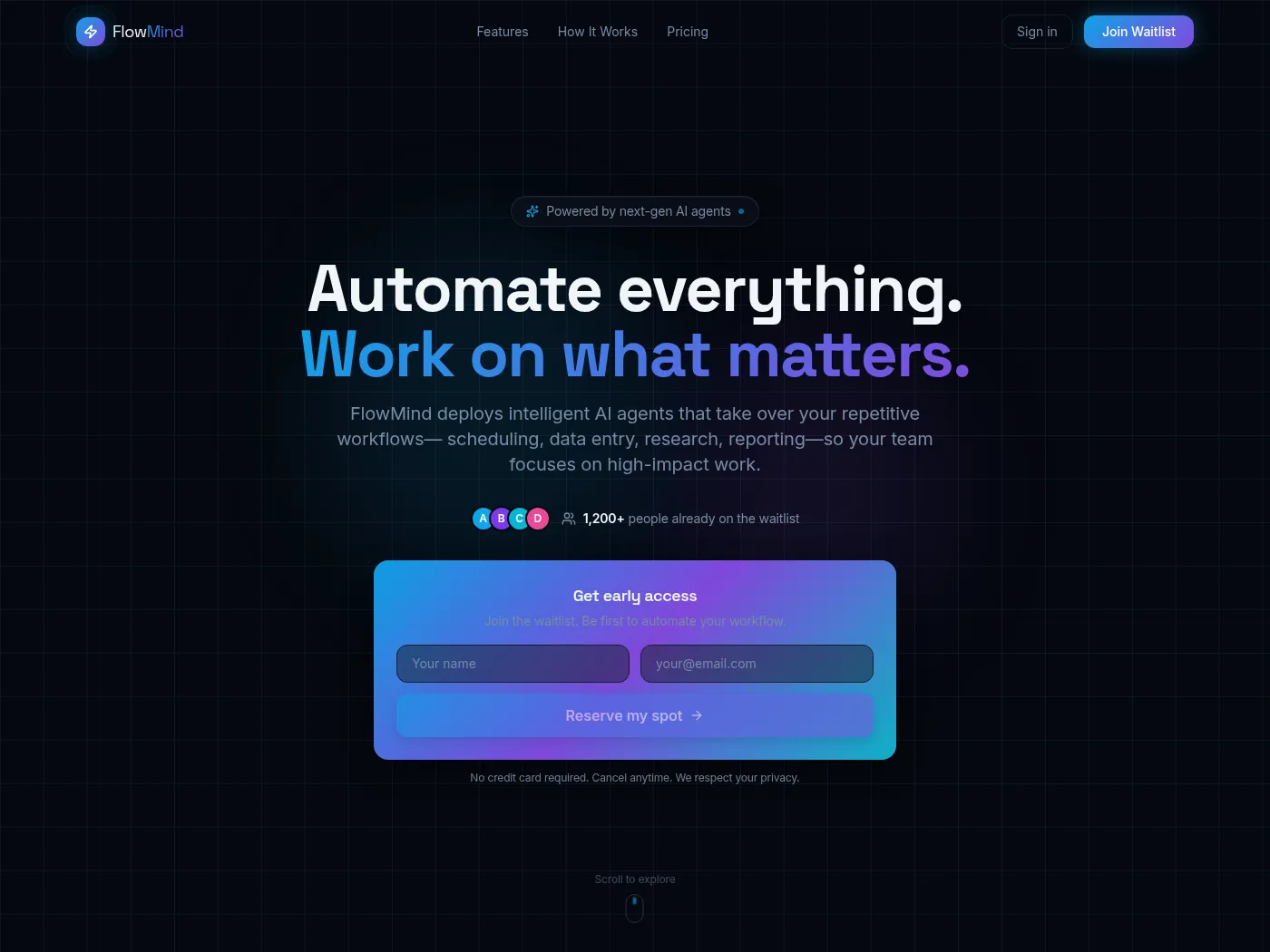 AutomateIQ Landing Page