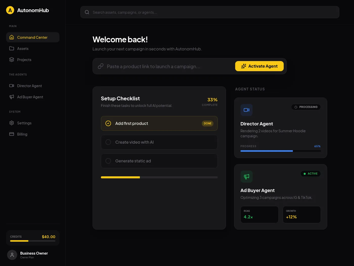 AutonomHub Dashboard