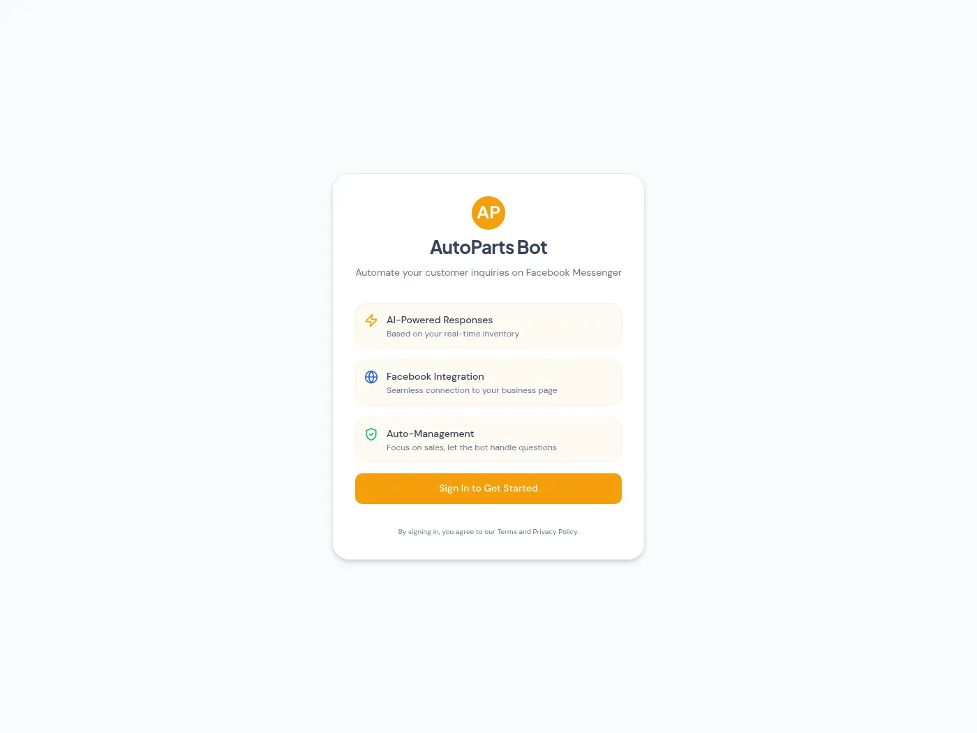 AutoParts Messenger Bot