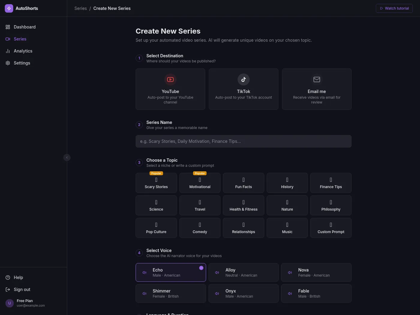 AutoShorts AI Clone