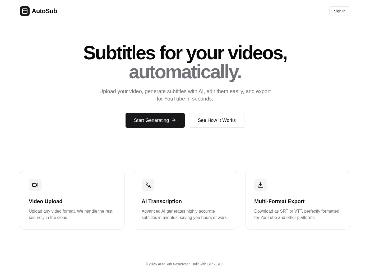 AutoSub Generator