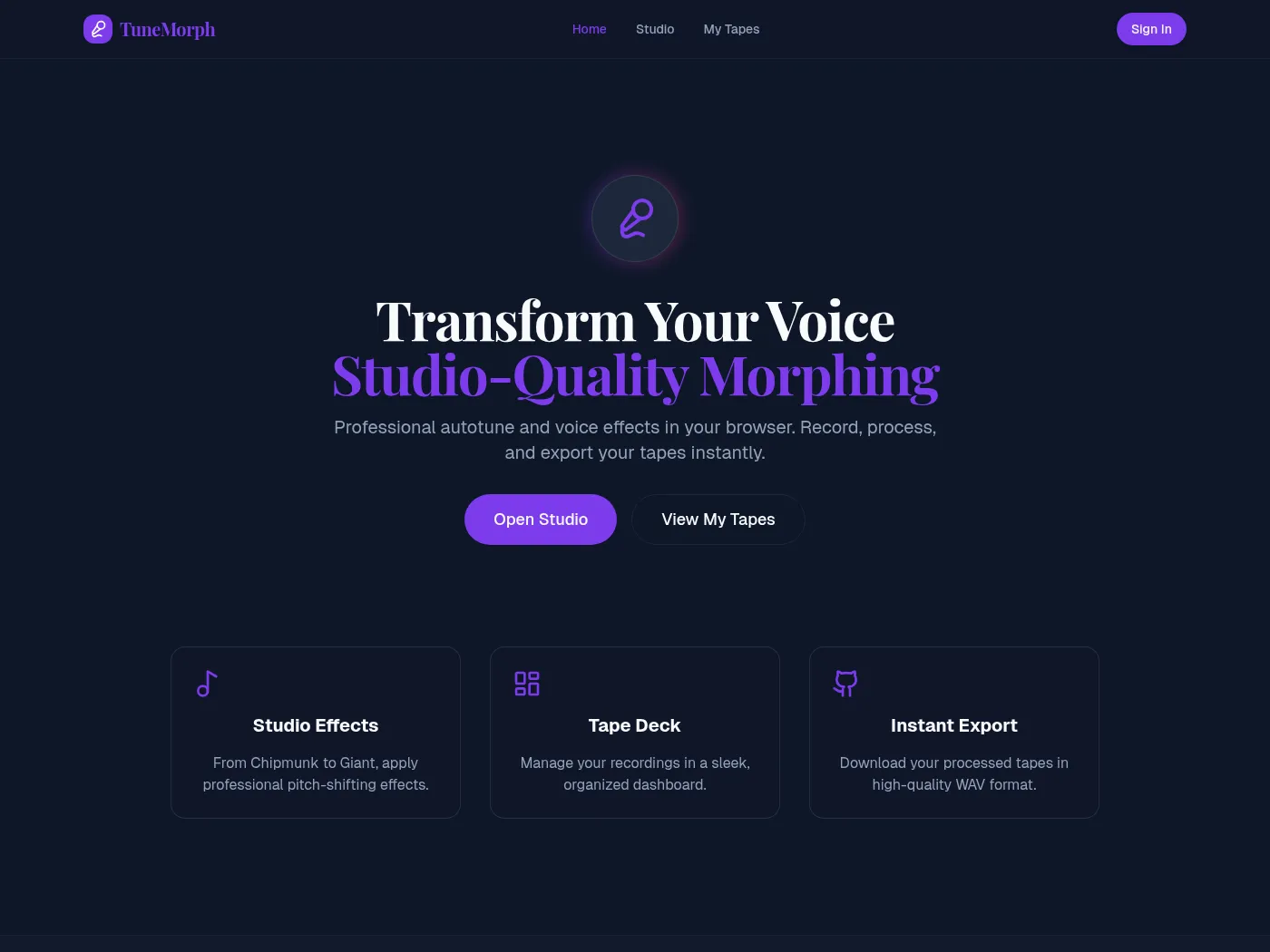 TuneMorph Voice Studio